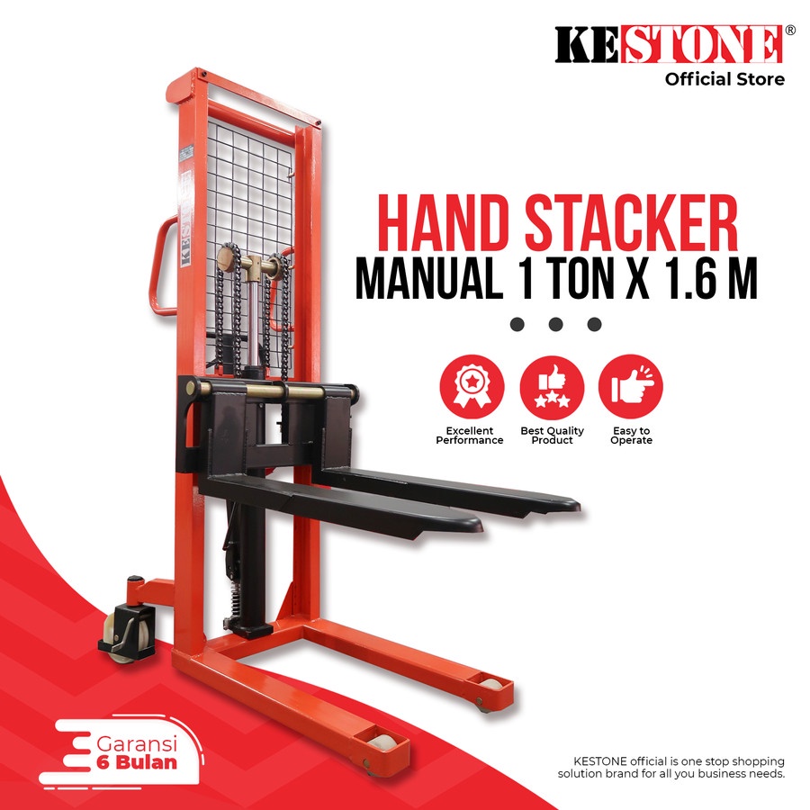 Jual Hand Stacker Manual 1 Ton x 1,6 Meter - Hand Lift Forklift ...