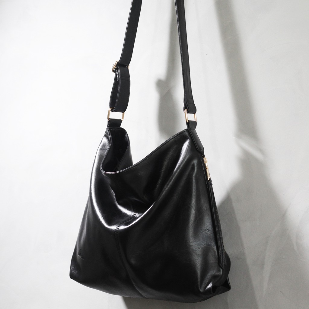 Jual Shoulder Bag Wanita - Selina Hobo Bag - Black | Shopee Indonesia