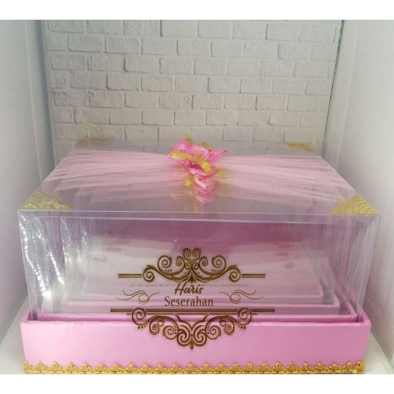 Jual Kotak Seserahan Pernikahan Set Lengkap Isi 4 Box Hantaran Parcel Mika | Shopee Indonesia