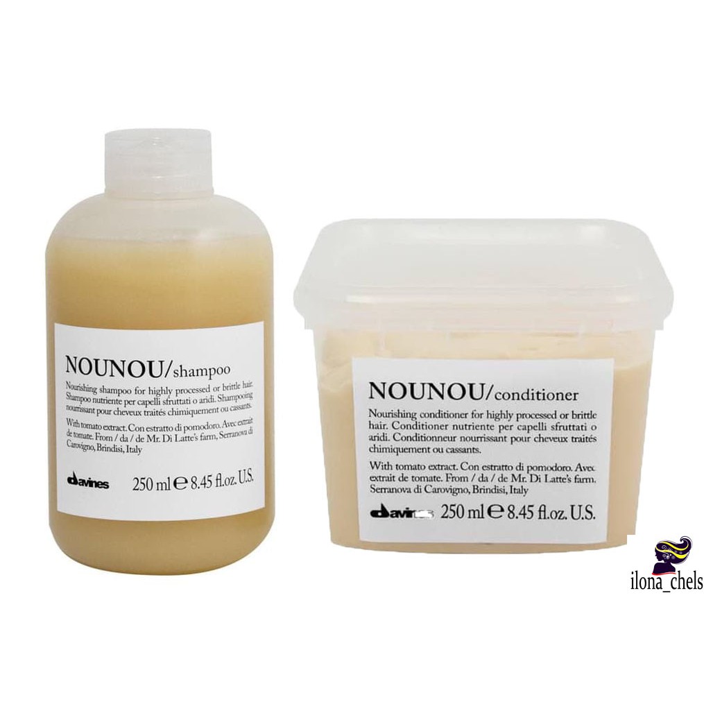 Jual Davines Nounou Shampoo 250ml + Davines Nounou Conditioner 250ml ...