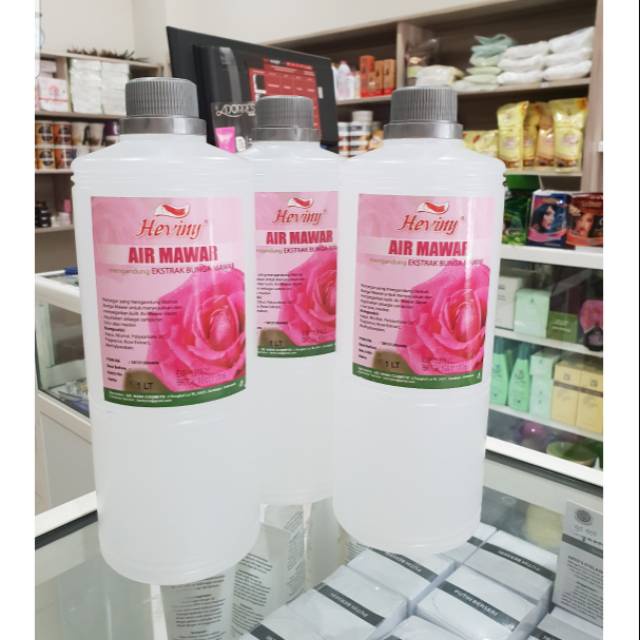 Jual Heviny Air Mawar 1 Liter / Penyegar Wajah Ekxtrak Bunga Mawar ...