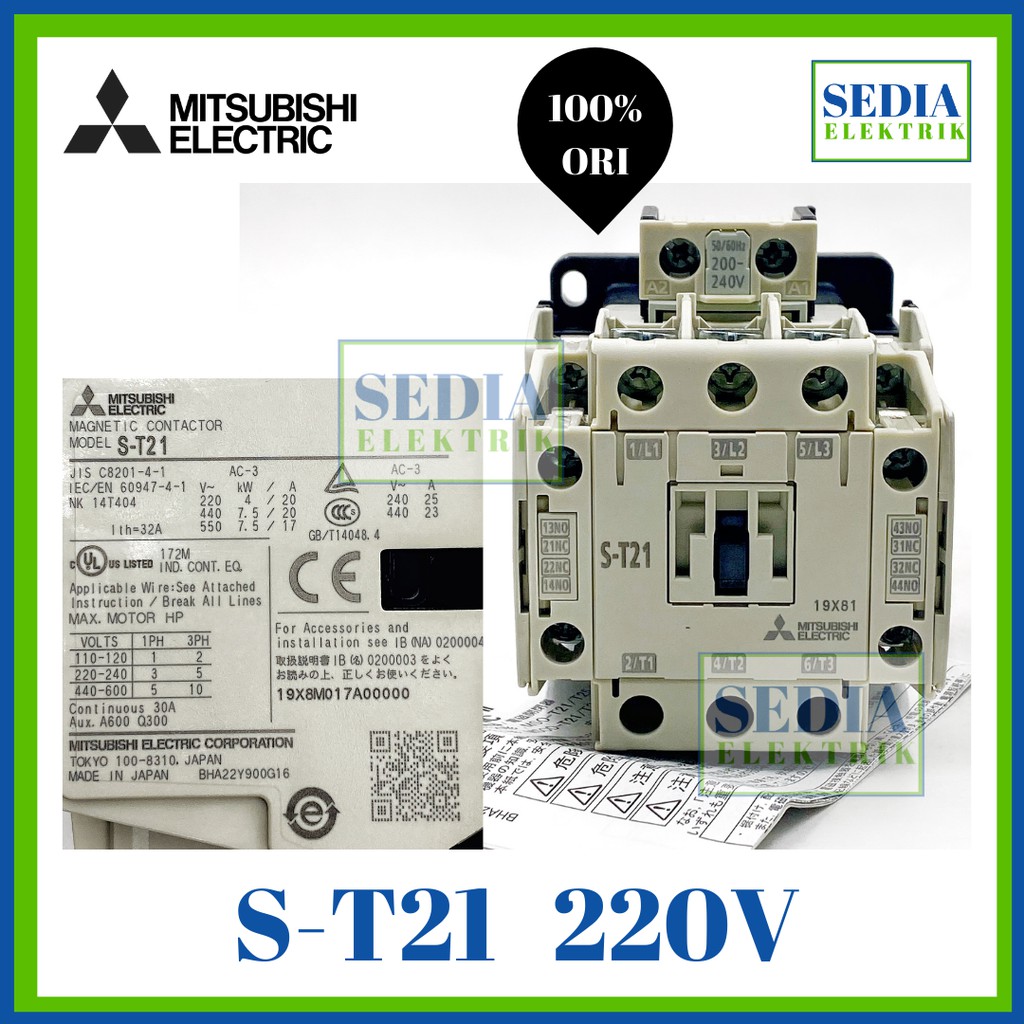 Jual S-T21 ST-21 ST 21 Kontaktor Contactor Mitsubishi Indonesia|Shopee Indonesia