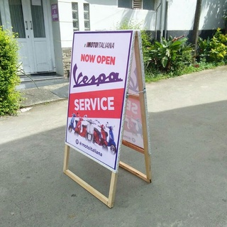 Jual Standing Banner Kayu Ukuran 70 cm Tebal 5 cm/Papan Iklan/Papan ...