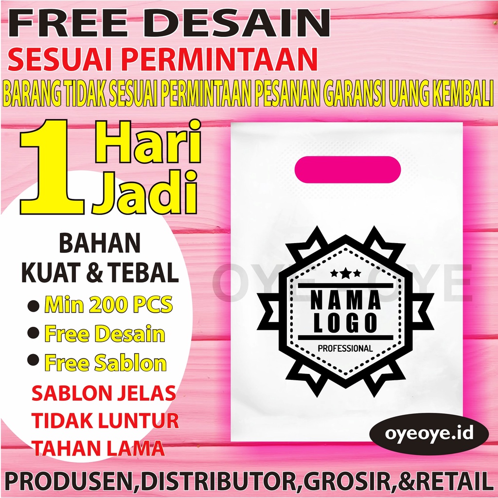 Jual Sablon Plastik Packing Olshop Murah Plong Hd 15x25 Free Design