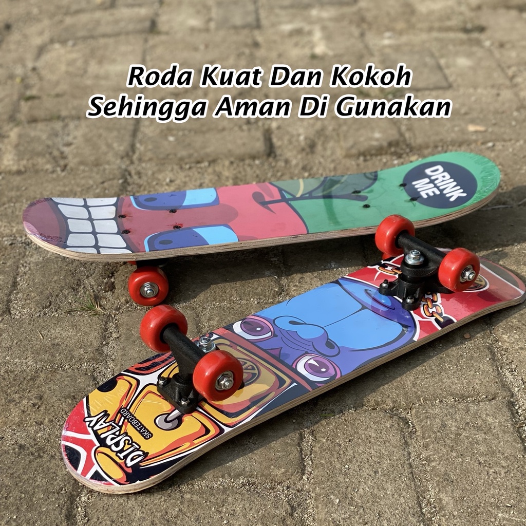 Jual Skateboard Anak Pennyboard Mainan Roda PVC Papan Skate Fullset 028 ...