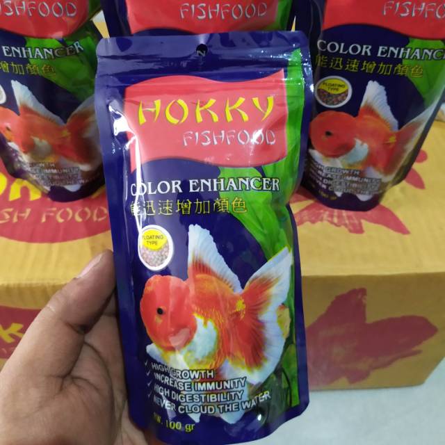 Jual Hokky Fish Food Color Enhancer 100gr Pelet Ikan Koki Pencerah ...