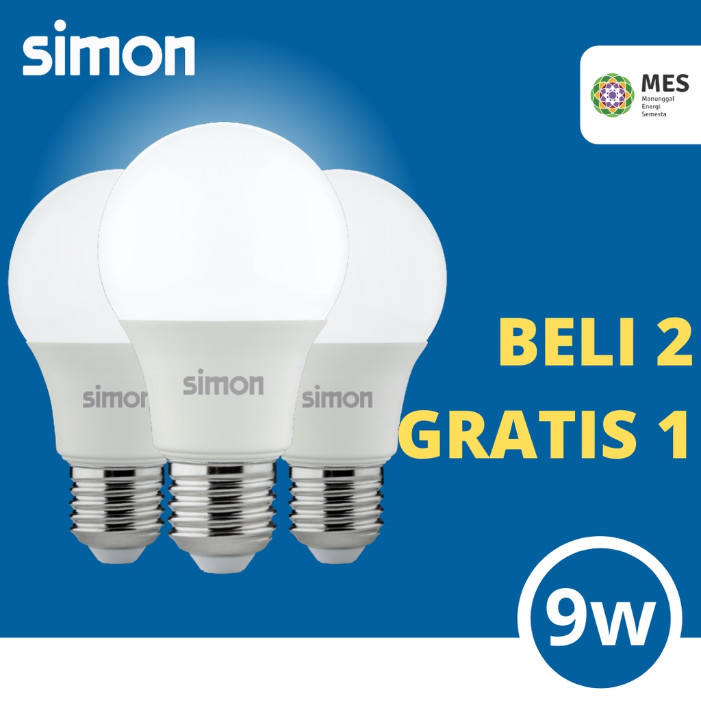 Jual LAMPU LED SIMON BELI 2 GRATIS 1 FAMILY PACK LED BULB 9W 6500K ...