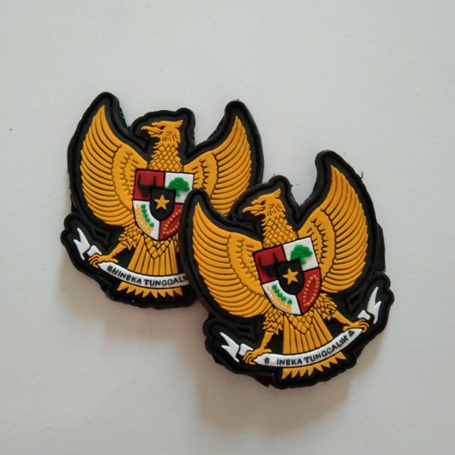 Patch Rubber Lambang Garuda Indonesia / tempelan emblem karet velcro ...