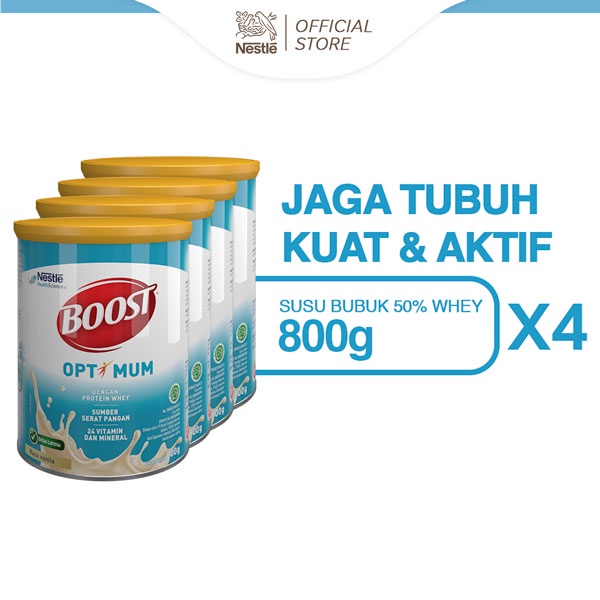 Jual Boost Optimum Susu Bubuk Kaleng 800g x4pcs | Shopee Indonesia