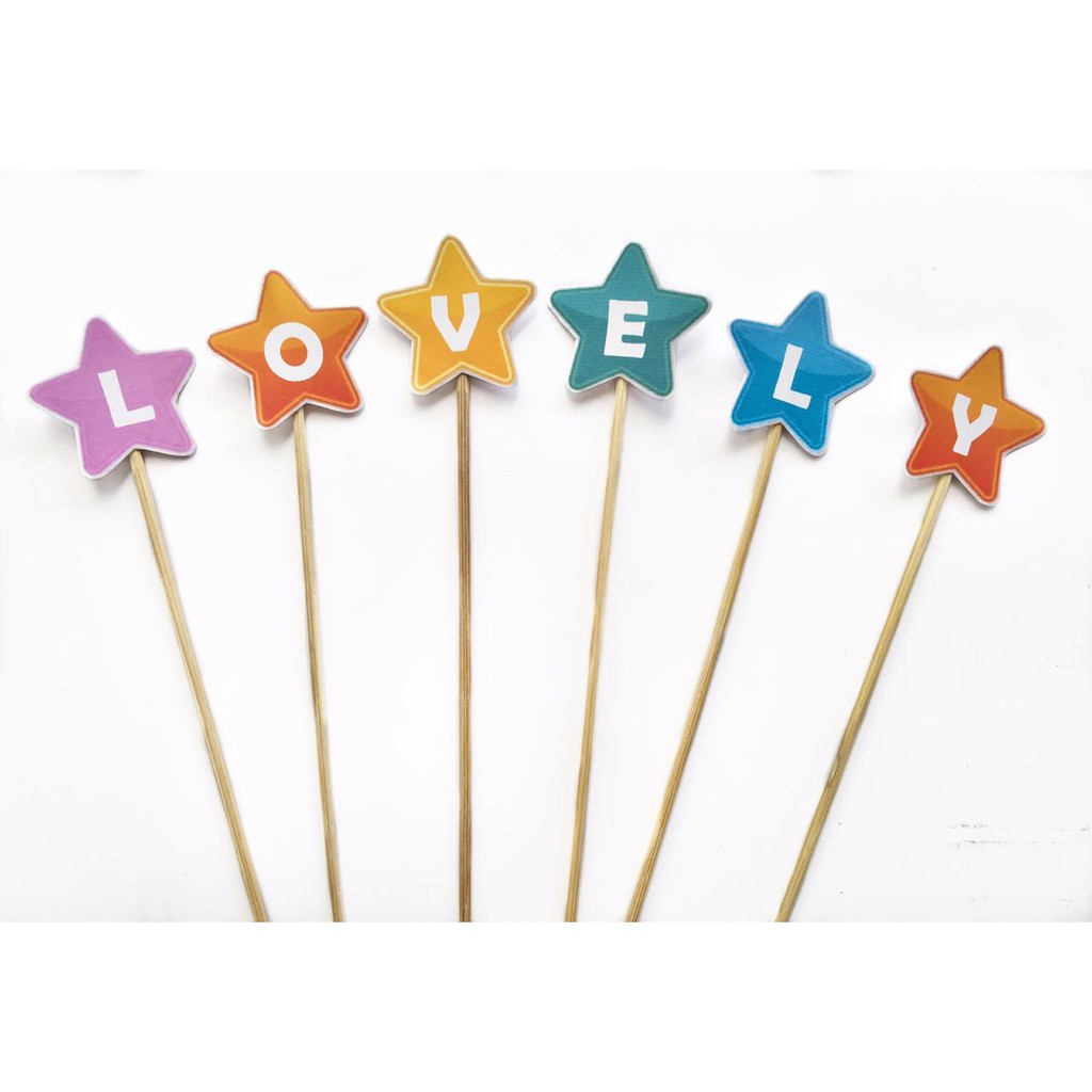 Jual Topper HURUF BINTANG untuk hiasan cake dll | Shopee Indonesia