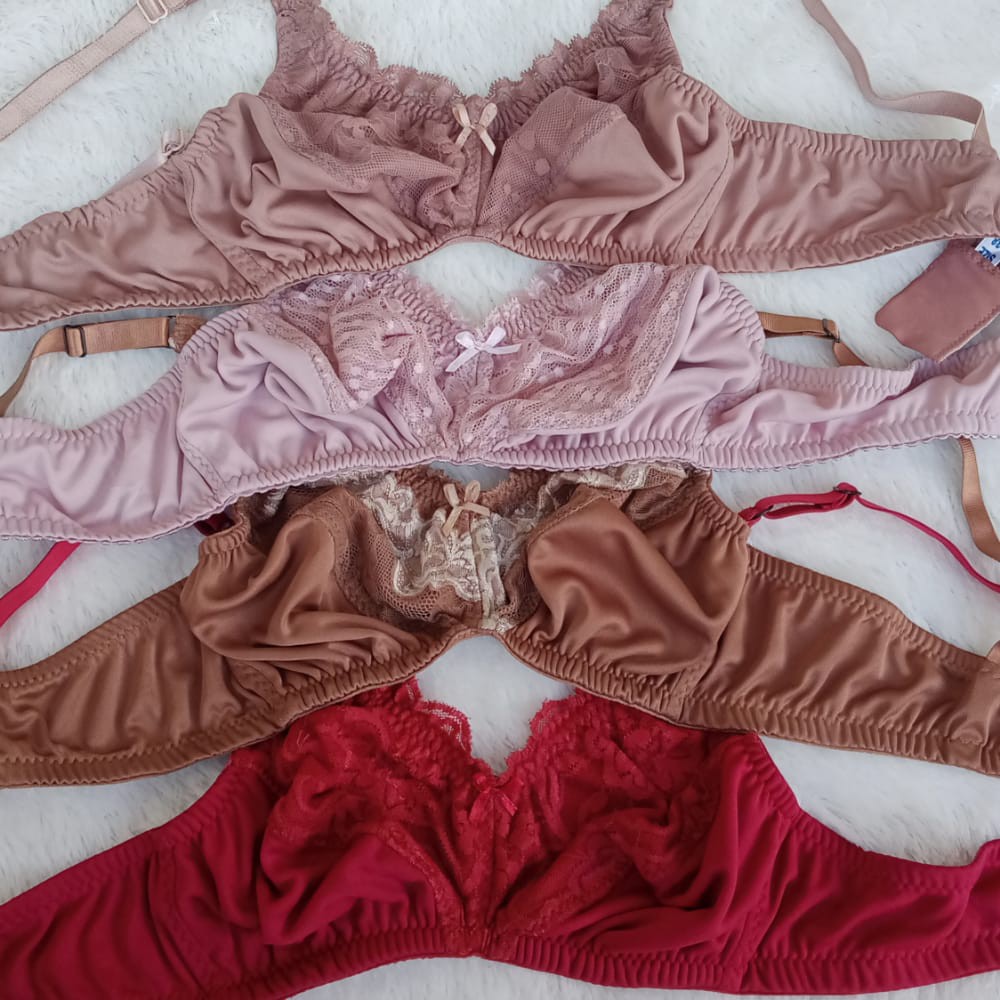 Jual COD bh beha wanita bra renda tanpa kawat tanpa busa jumbo | Shopee ...