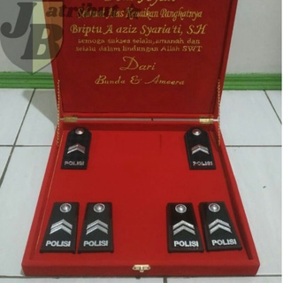 Jual pangkat briptu polisi PDH PDU plus box custom ucapan/tulisan ...