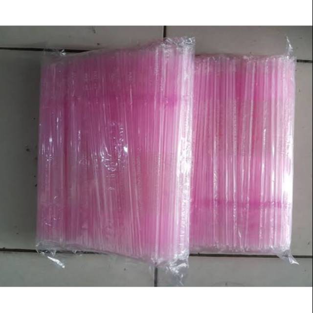Jual Sedotan Steril Warna Pink bungkus Plastik Sedotan Tekuk | Shopee ...