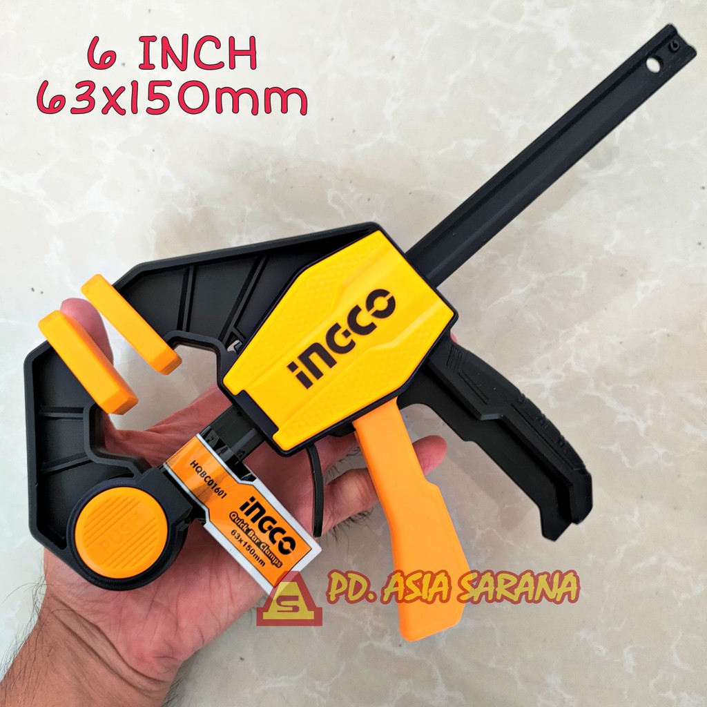 Jual Klem F Bar Clamp 6" Inch Quick Release INGCO HQBC01601 Catok Kayu ...