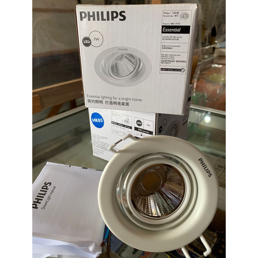 Jual Downlight Spot LED Philips Pomeron 7W 4000K White | Shopee Indonesia