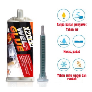 Jual Lem super Kuat X2000, pasta solder dua komponen No. 1 Jepang, lem ...
