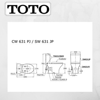 Jual Kloset duduk CW631J /CW631JW / CW 631 J / CW631 J / CW631PJ ...