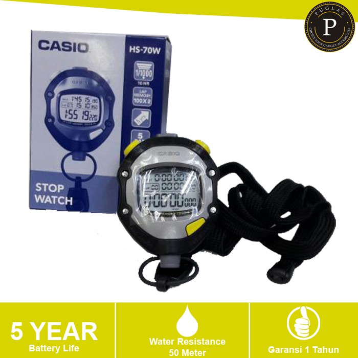 Jual Stopwatch Casio HS70W Alat Timer Pengukur Waktu Stop Watch Casio HS-70W | Shopee Indonesia