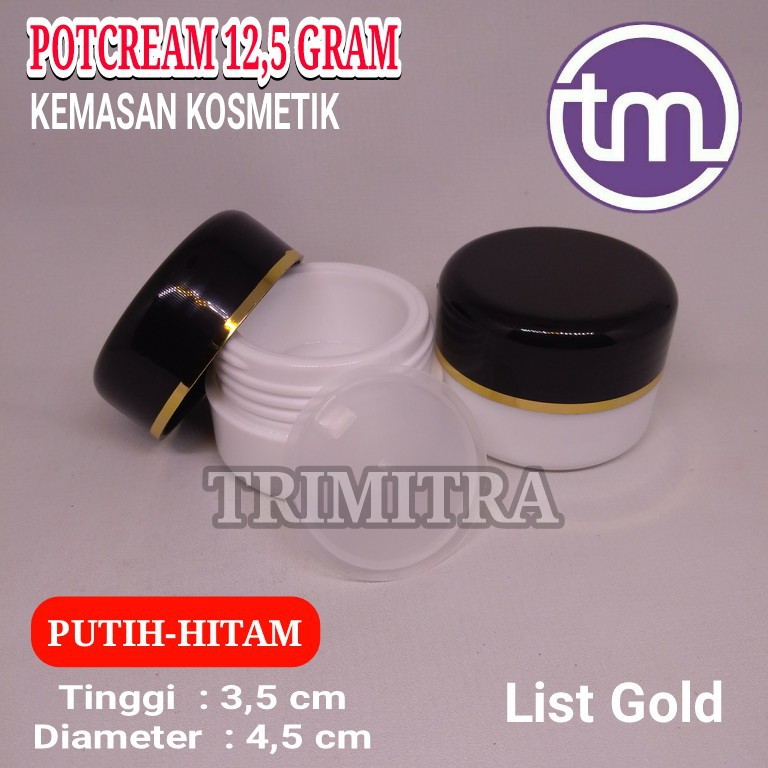 Jual POT CREAM PUTIH HITAM POTCREAM 12,5GR PLASTIK KEMASAN SALEP ...