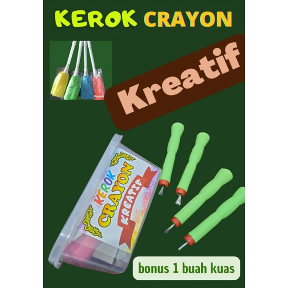 Jual Alat Gores Kerok Crayon Kreatif 1 set isi 5 ,Bonus 1 Buah Kuas ...