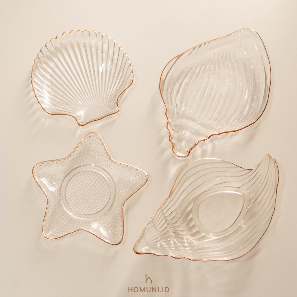 Jual Aesthetic Shell Transparent Glass Plate/Piring Kaca Kerang ...