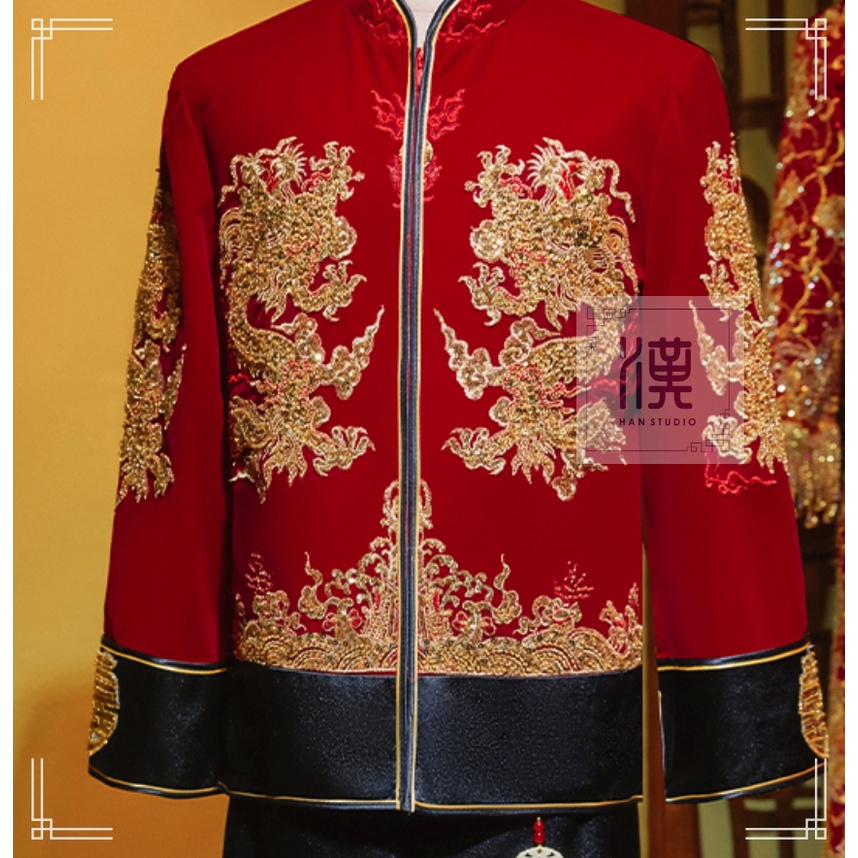 Jual CHEONG SAM PRIA CHINESE BAJU SANGJIT MERAH XINCIA CHEONGSAM HS1102 ...