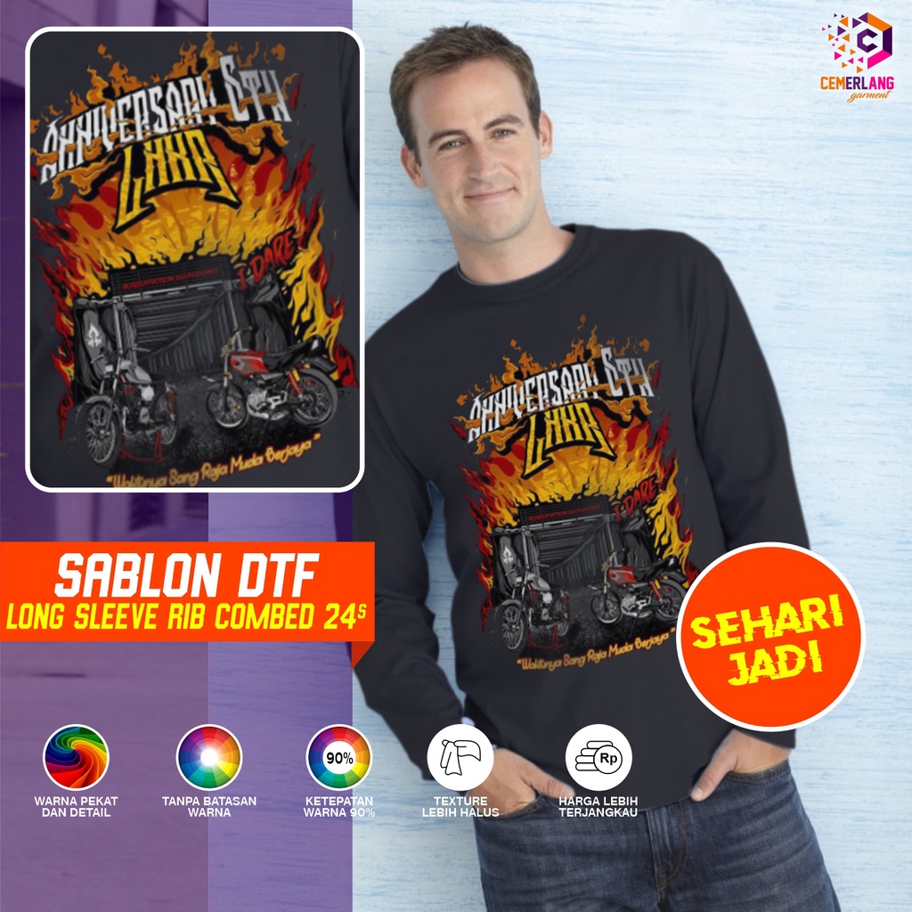 Jual CEMERLANG Sablon Kaos Lengan Panjang 24s RIB/Desain Suka-Suka ... Jual CEMERLANG Sablon Kaos Lengan Panjang 24s RIB/Desain Suka-Suka ...