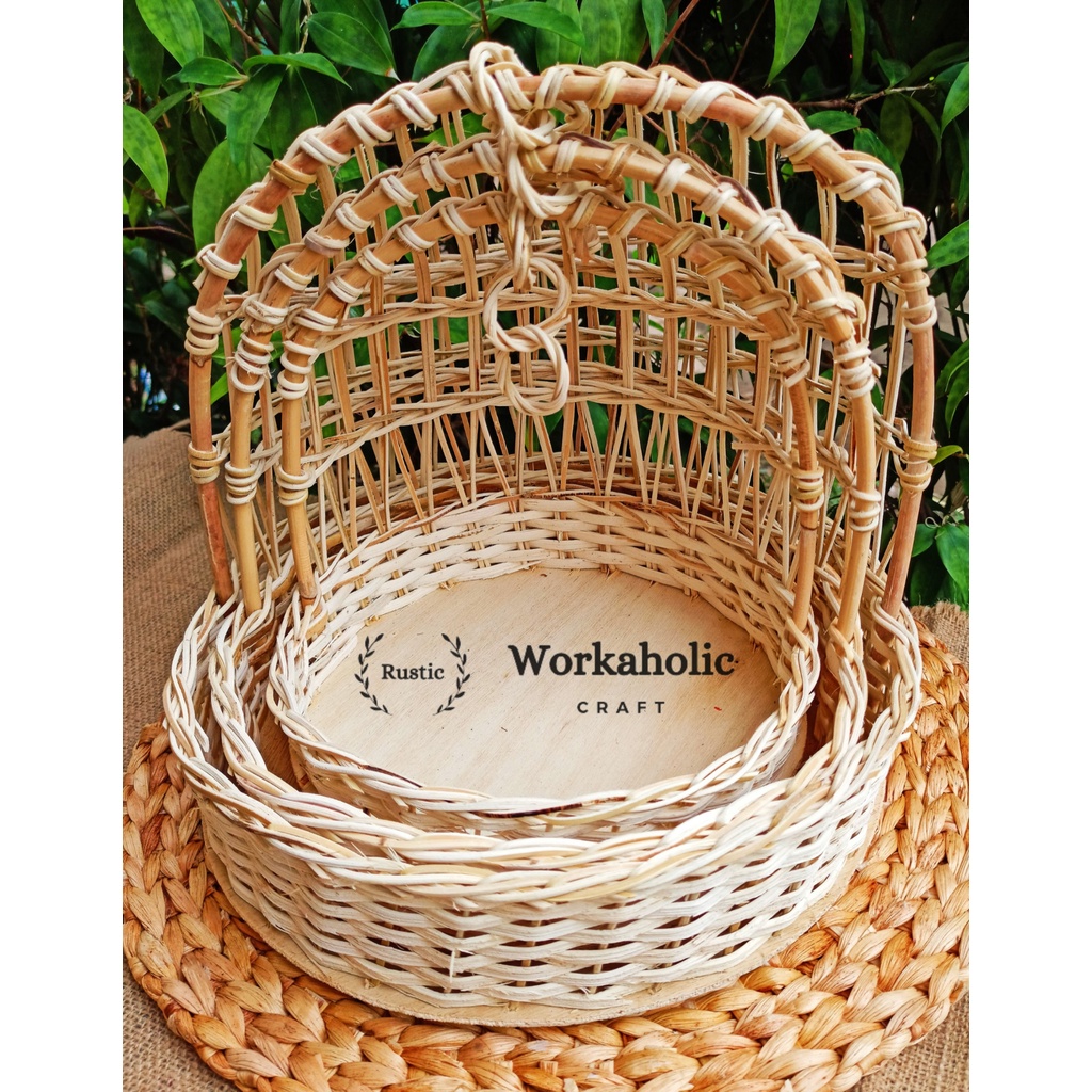 Jual 1 Set Keranjang Rotan Kotak Mahar Baki Rustik Sangkar Burung ...
