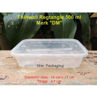 Jual Thinwall 500ml Kotak Makan Plastik 500ml Thinwall DM Rectangle | Shopee Indonesia
