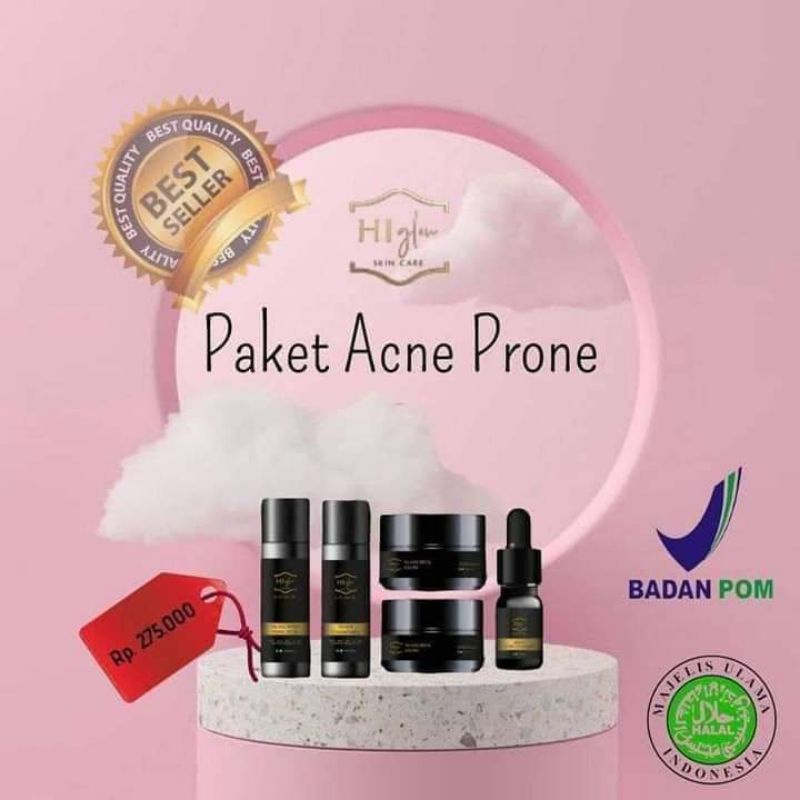Jual krim glowing HI GLOW SKINCARE ACNE PRONE | Shopee Indonesia