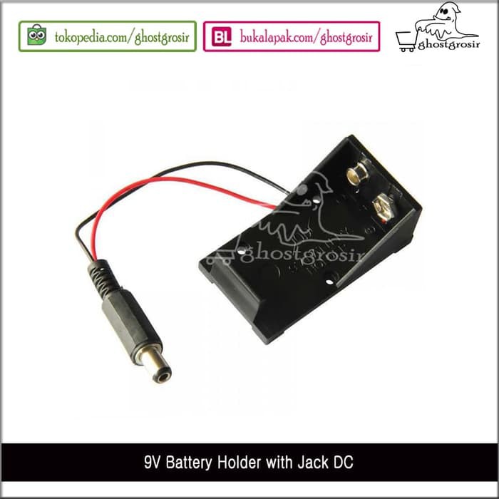 Jual 9V BATTERY HOLDER TEMPAT BATERAI KOTAK 9V DENGAN JACK DC untuk ...