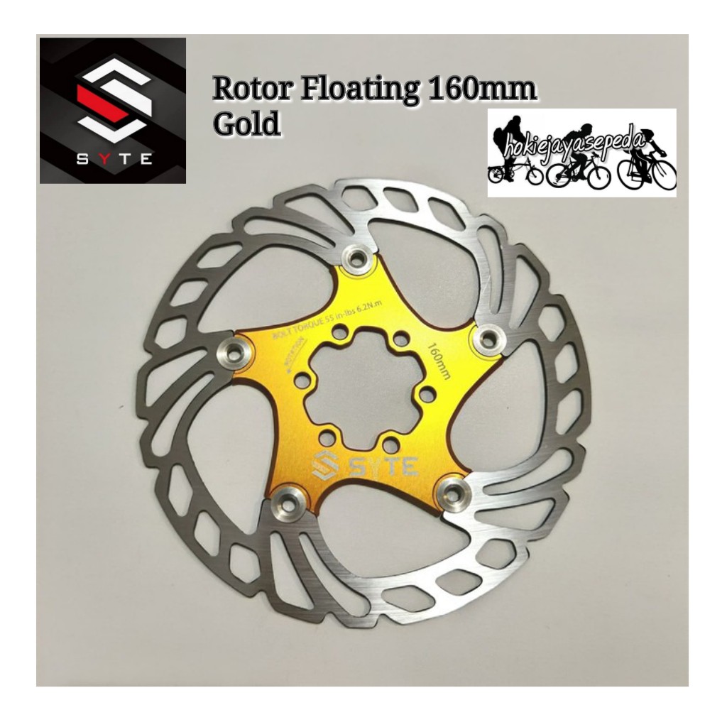 Jual SYTE FLOATING ROTOR Piring cakram disc rem sepeda 160mm RED-GOLD ...