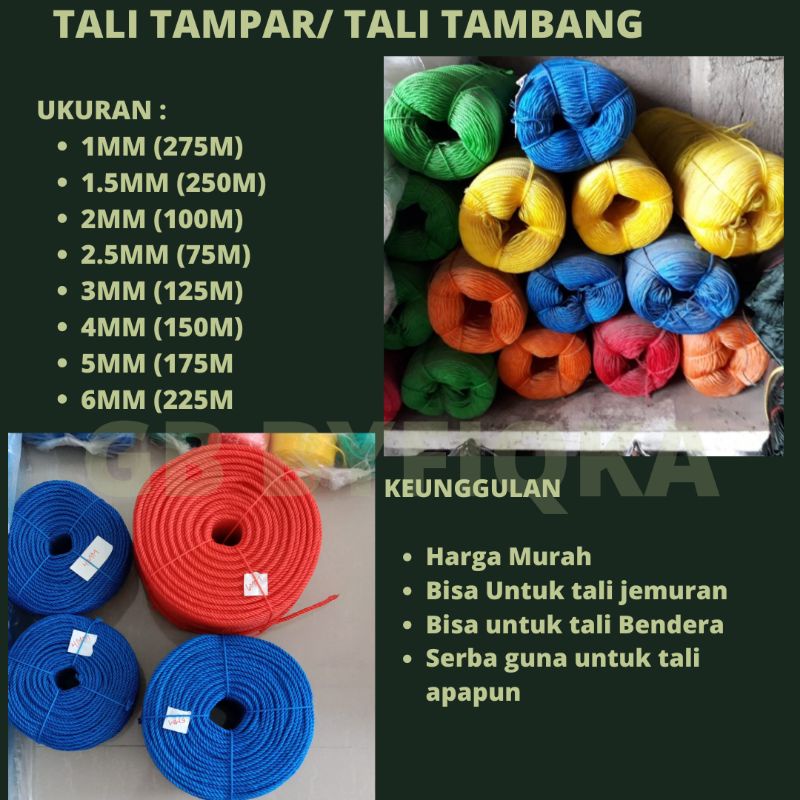 Jual Tali Tambang 1MM/1,5MM/2MM/2,5MM/3MM Tali nilon Tali tampar tali ...