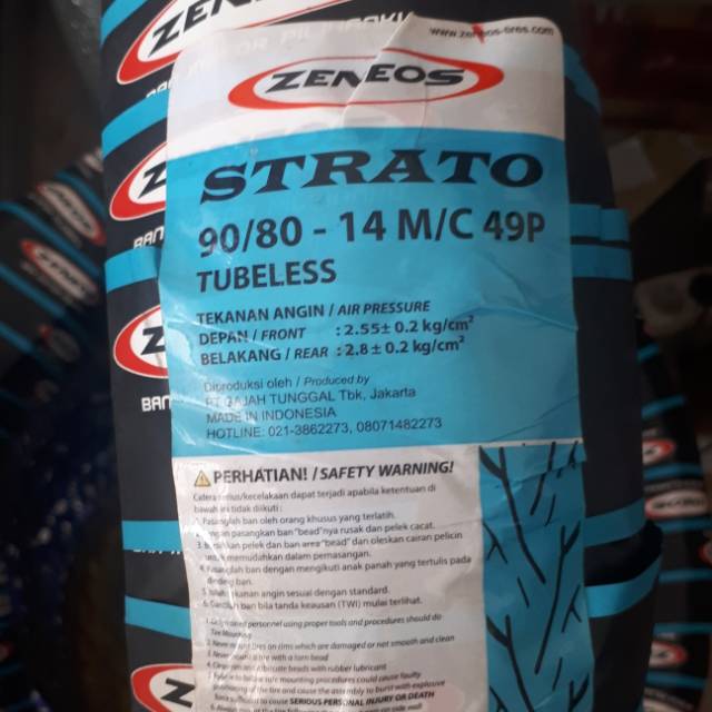 Jual Zeneos Strato ukuran 90/80 - 14 | Shopee Indonesia