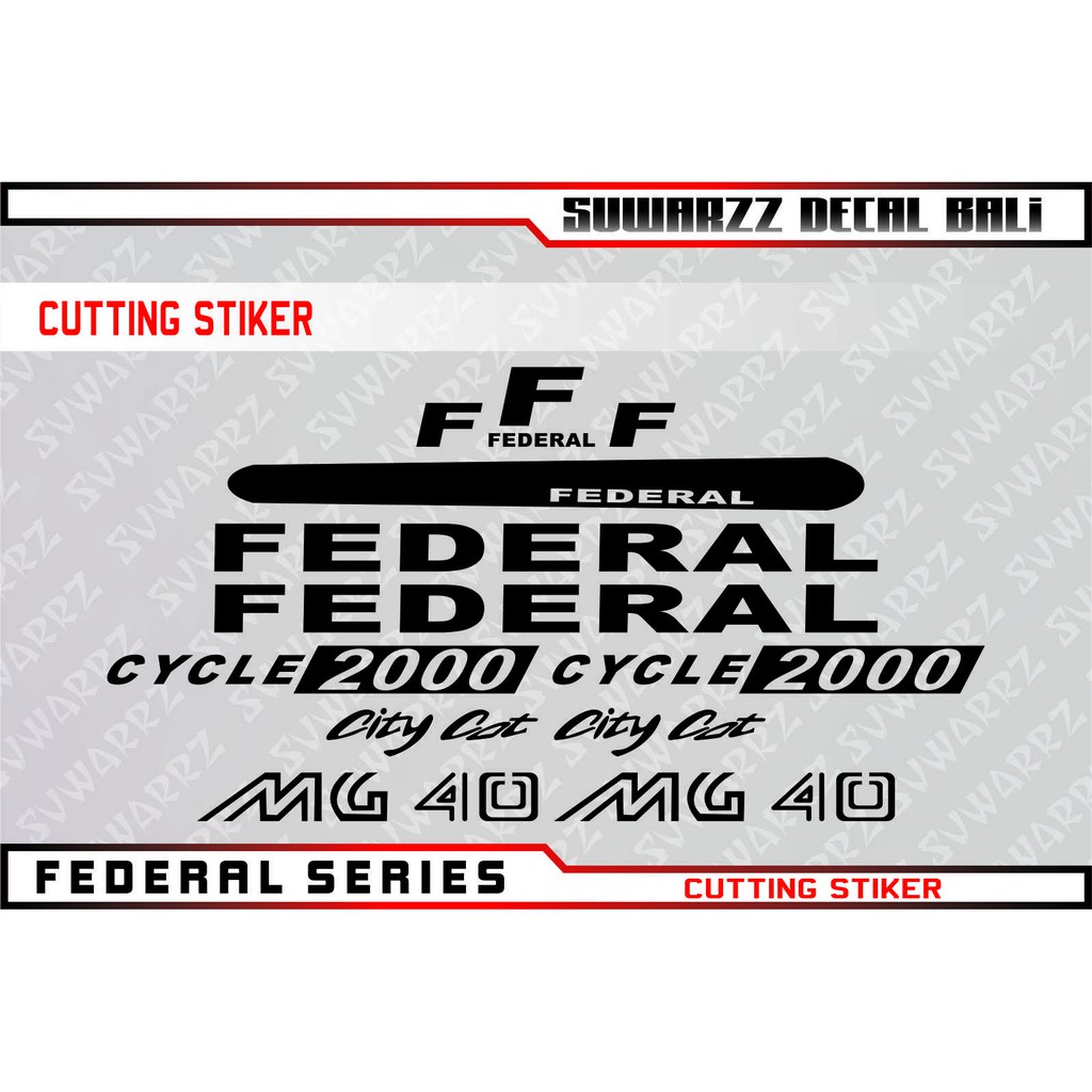 Jual DECAL STIKER FEDERAL CITY CAT MG40 CUTING STICKER | Shopee Indonesia