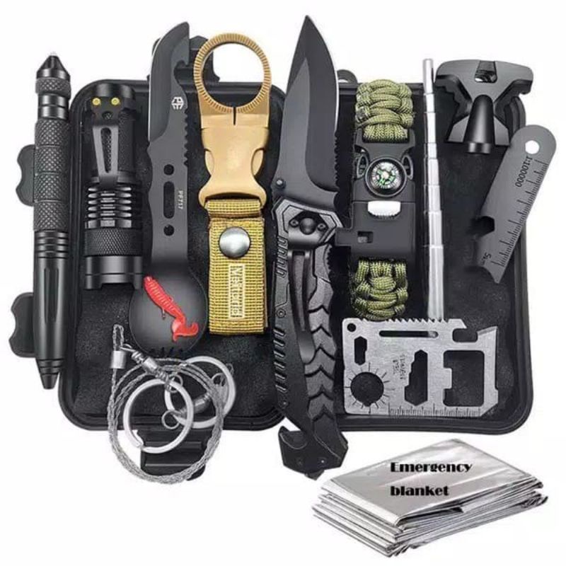 Jual BOX SURVIVAL KIT KOTAK EMERGENCY PERLENGKAPAN SURVIVAL KIT 11in1 ...