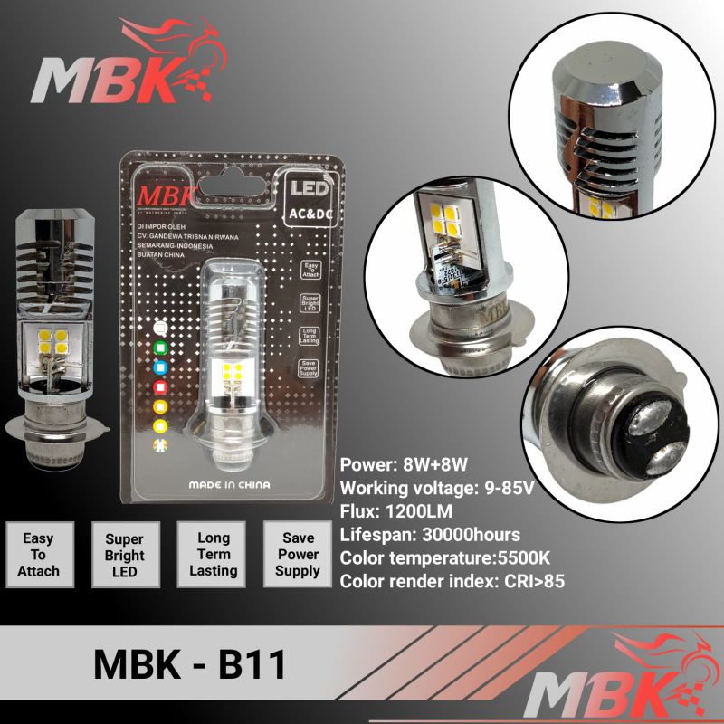 Jual LAMPU LED MOTOR MBK ORIGINAL H6 VARIO BEAT MIO JUPITER M2A AC/DC ...