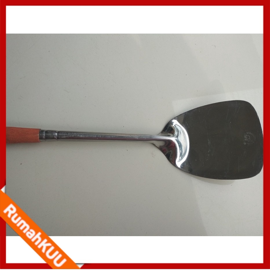 Jual Spatula Sutil Stainless Steel Gagang Kayu | Shopee Indonesia
