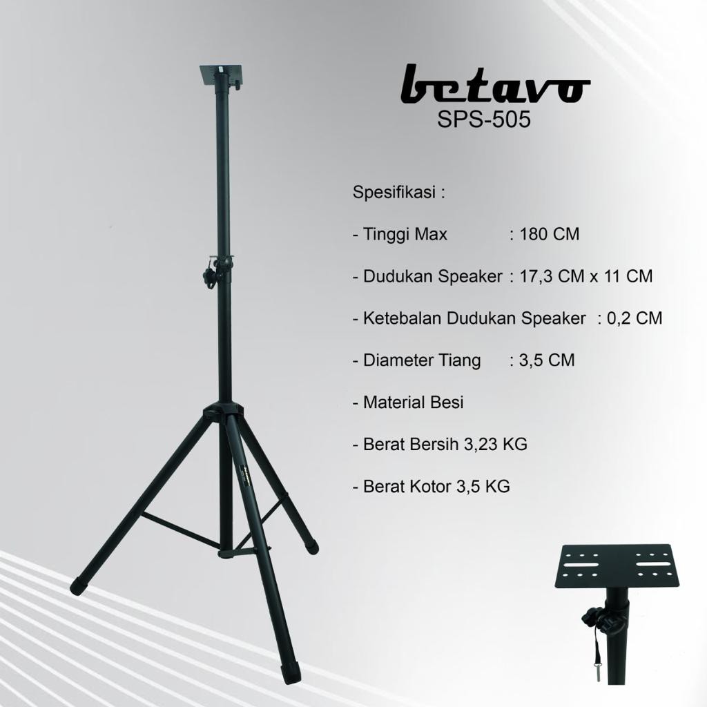 Jual Stand Tiang Speaker tripod Full Besi HITAM Plus Tatakan Besi BETAVO SPS 505 SPS50 | Shopee ...