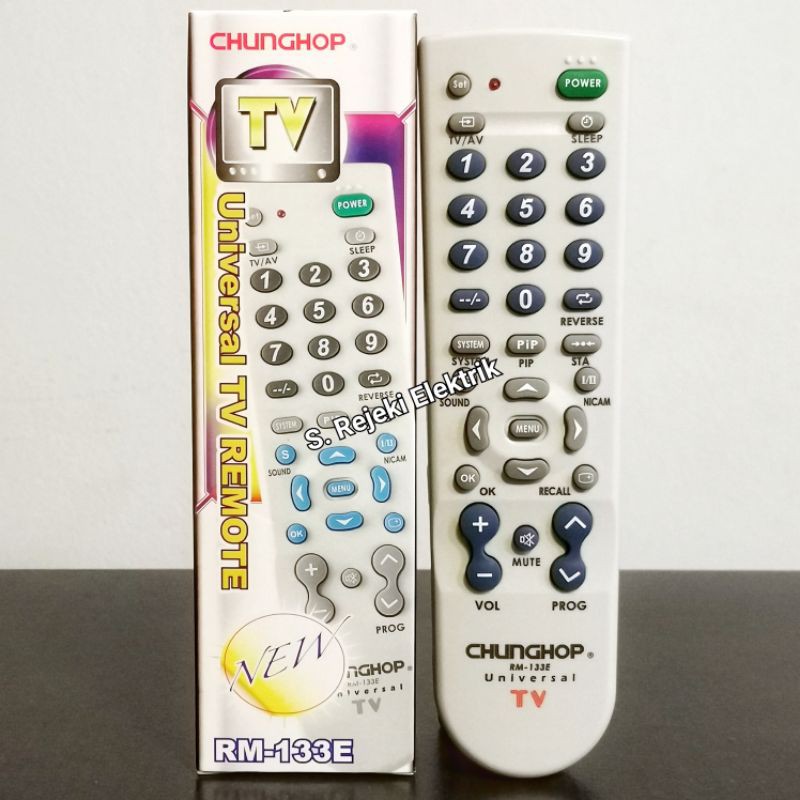 Jual Chunghop RM-133E Remote/Remot TV Universal Multi Original Samsung LG Sharp Changhong TCL ...