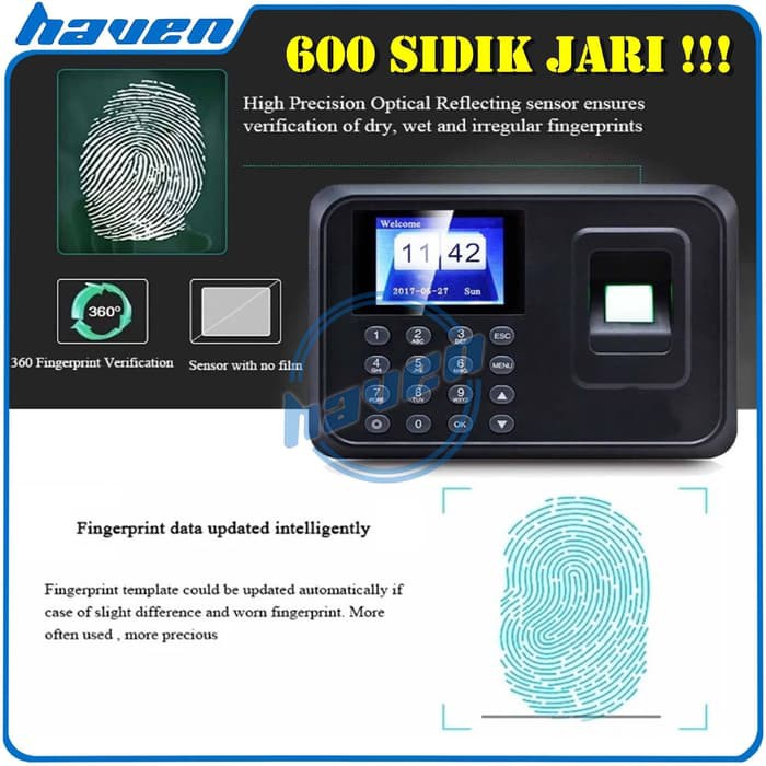 Jual MESIN FINGERPRINT / MESIN ABSENSI FINGERPRINT / ABSENSI SIDIK JARI ...