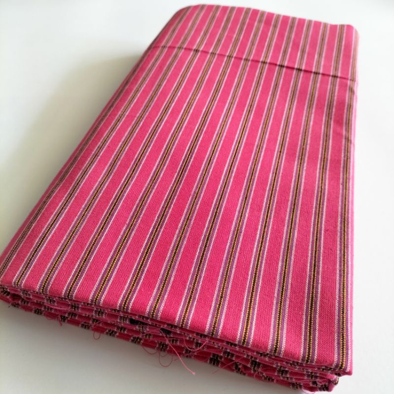Jual Kain Lurik Batik Tenun Lurik - Pink lirik Kuning | Shopee Indonesia