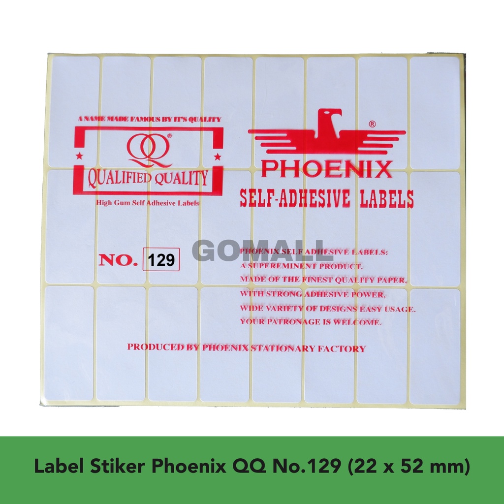 Jual Label Stiker Phoenix QQ No.129 Kertas Harga Nama Undangan 22 x 52 ...