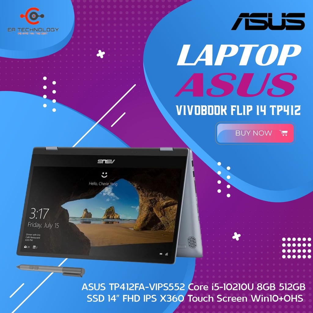 Jual ASUS TP412FA Core i5 10210U 8GB 512SSD 14.0 FHD TS IPS X360 Win10 ...