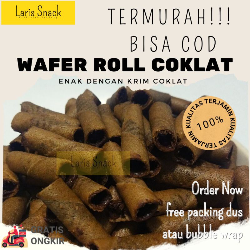 Jual Wafer Roll mini Coklat Vanila Pandan/ wafer roll Aladin coklat ...