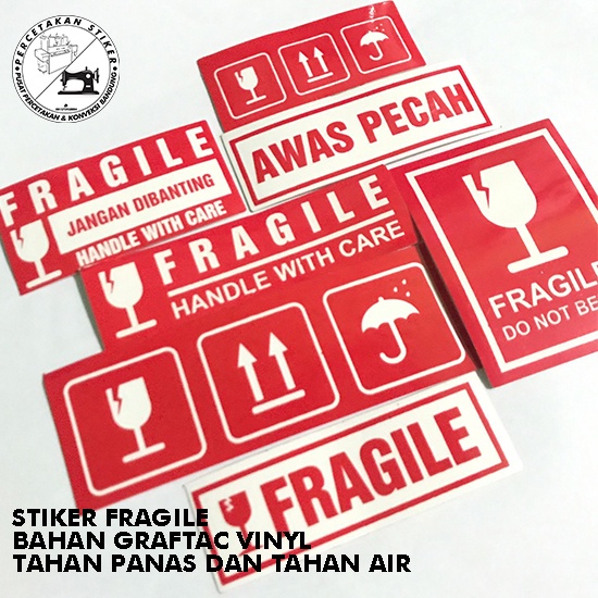 Jual Stiker Fragile Stiker Barang Pecah Belah tahan air graftac ...