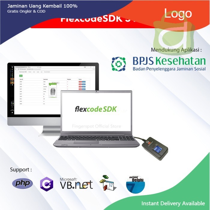 Jual Ac Sensor Sidik Jari Digital Persona FlexcodeSDK 5100 - Support BPJS | Shopee Indonesia