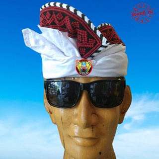 Jual Udeng Bali Setengah Jadi Putih Polos Tepi Songket Lis Poleng ...