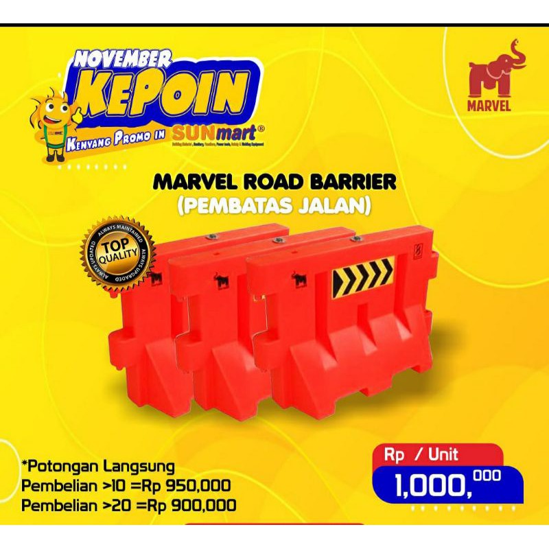 Jual MARVEL ROAD BARRIER ORANGE ( PEMBATAS JALAN ) | Shopee Indonesia