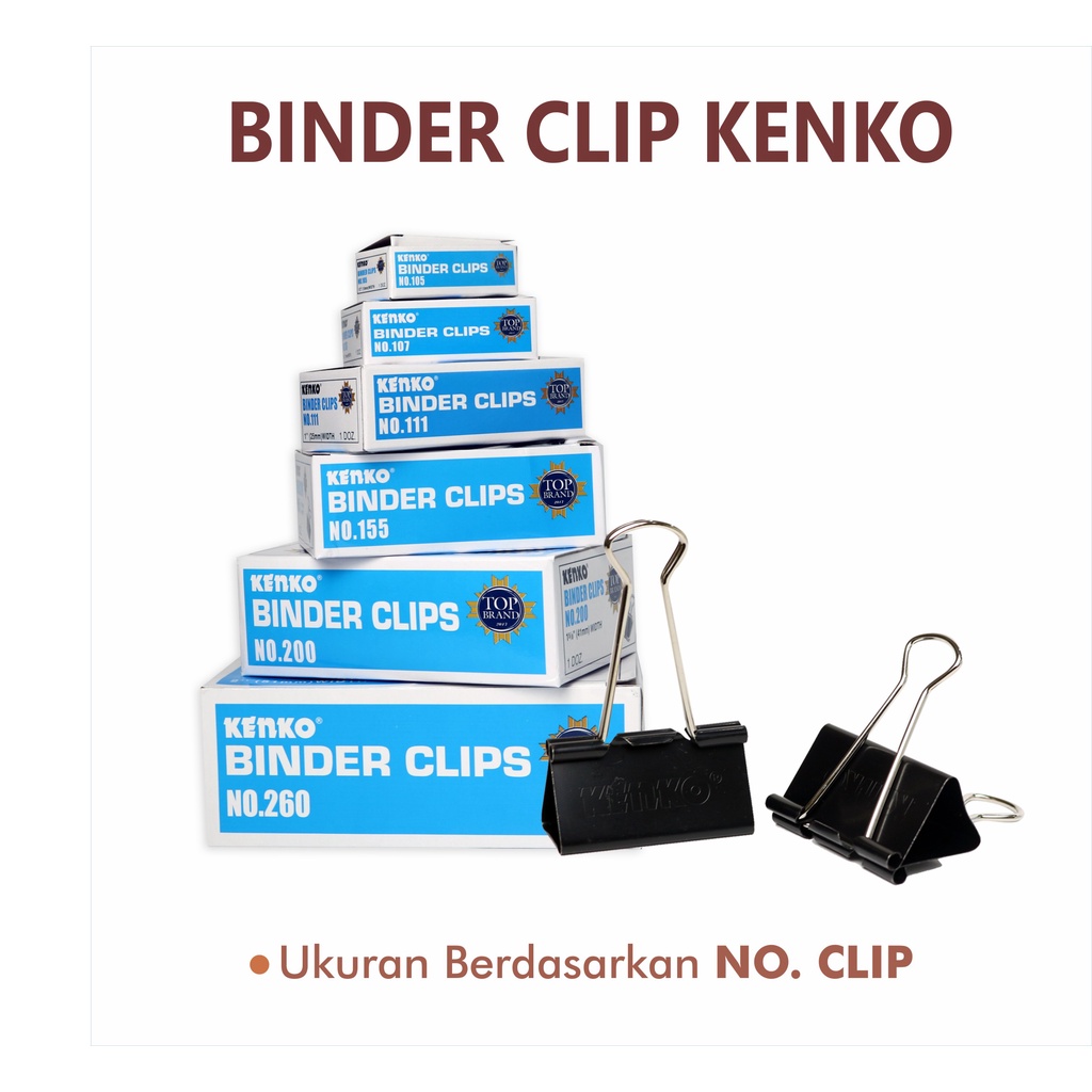 Jual Binder Klip Kenko Nomor 105 107 111 155 260 Jual Satuan Penjepit ...